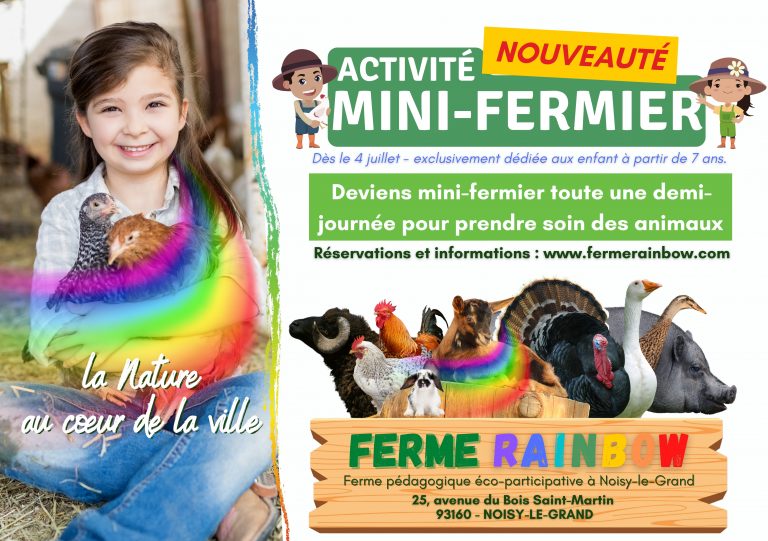 Inscription à l'atelier Mini-Fermier - Ferme Rainbow
